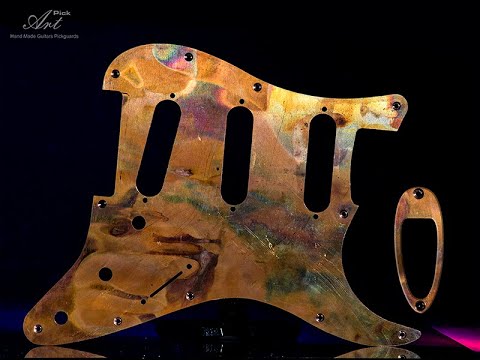 Stratocaster Pickguard Solid Copper Clouds - YouTube