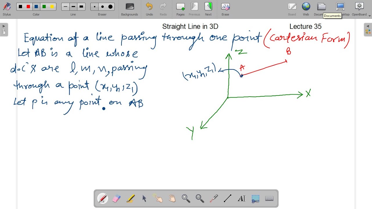 Straight Line in 3D , Equation of a line in 3D - YouTube
