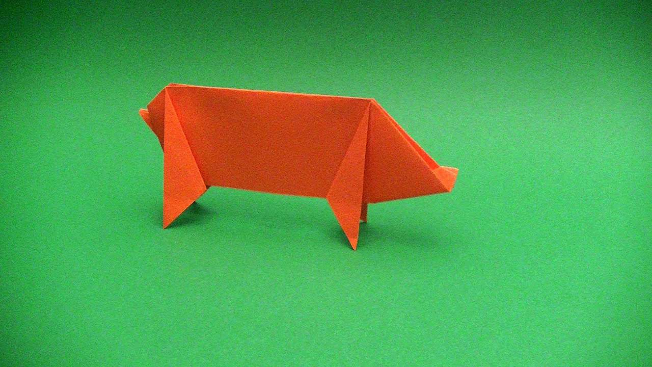 como hacer un cerdo de papel en origami muy facil - YouTube