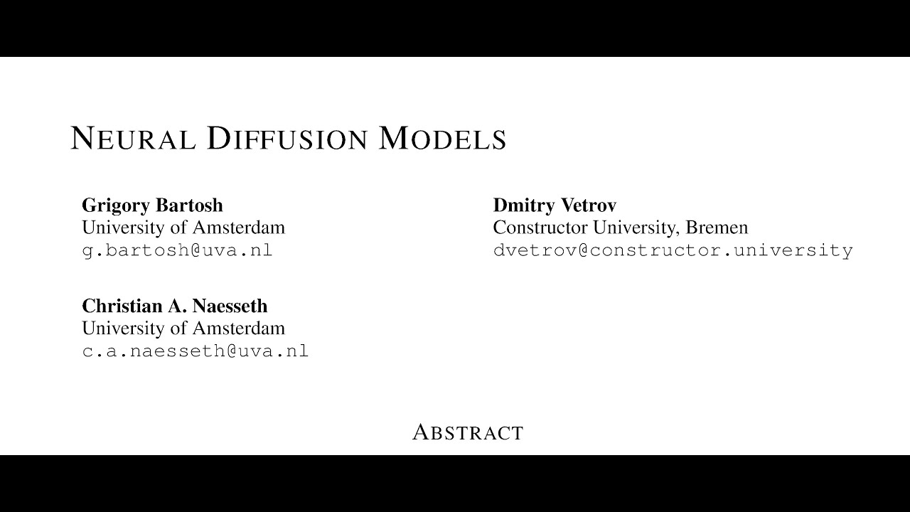 Neural Diffusion Models - YouTube