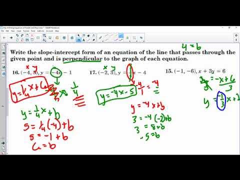 Day 4 Write Equations of Parallel and Perp Lines - YouTube