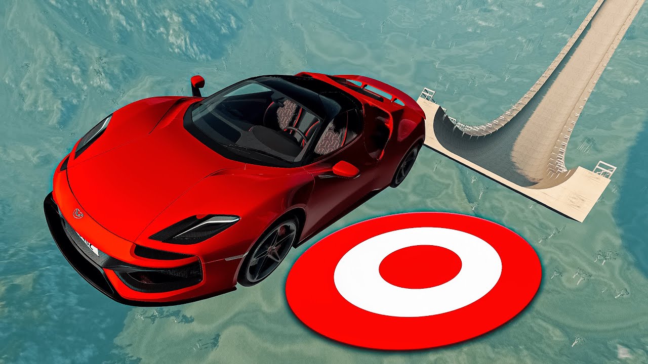 BeamNG Drive Mega Ramps #1 ( Who will reach the destination ) - YouTube