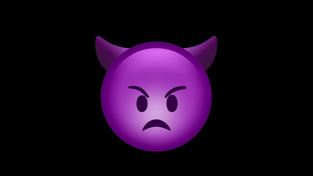 Angry Face With Horns Free animated emoji Green screen all faces ...