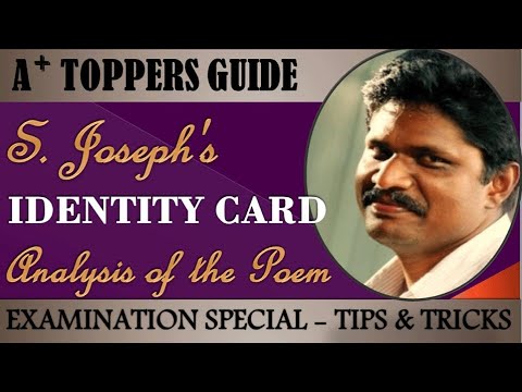 Identity Card by S Joseph : Analysis of the Poem in English - YouTube