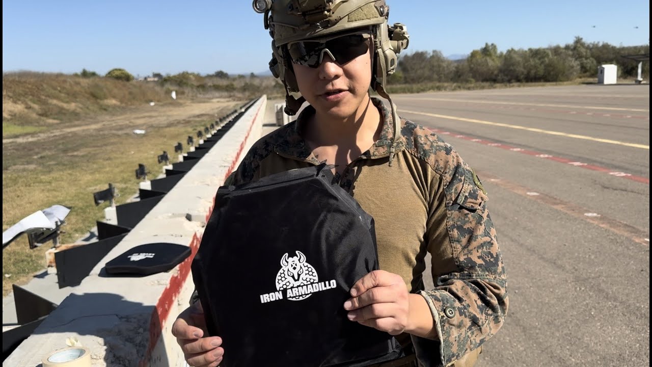 USMC Testing IRON ARMADILLO® Soft Armor Plate with Sig P320 M17 - YouTube