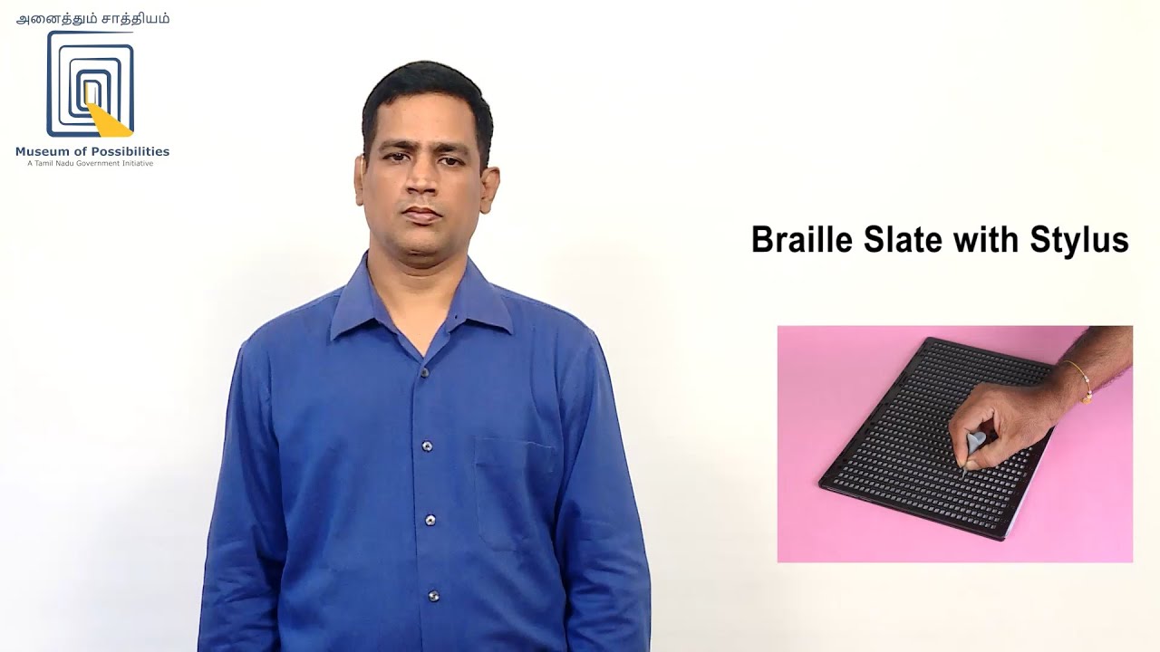 Braille slate with stylus | Museum of Possibilities - YouTube