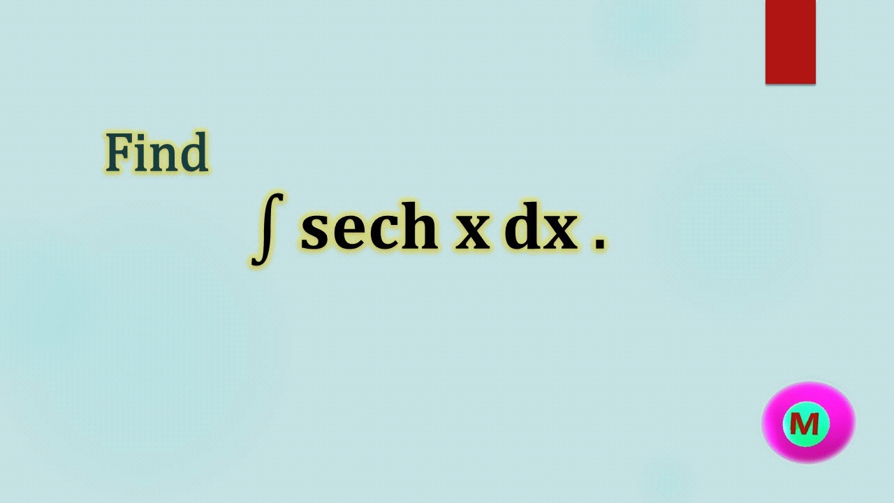 #Find integral sech x dx .📚📖🖋 - YouTube