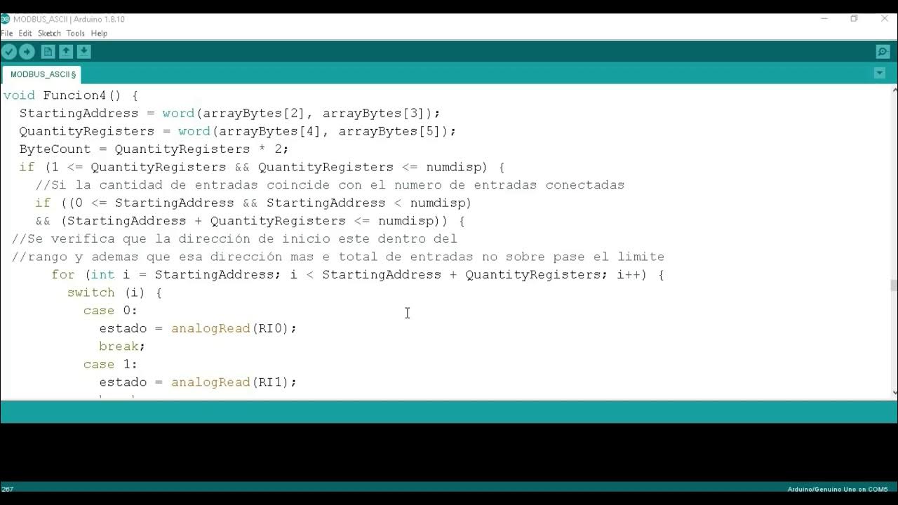 Implementación protocolo Modbus ASCII - YouTube