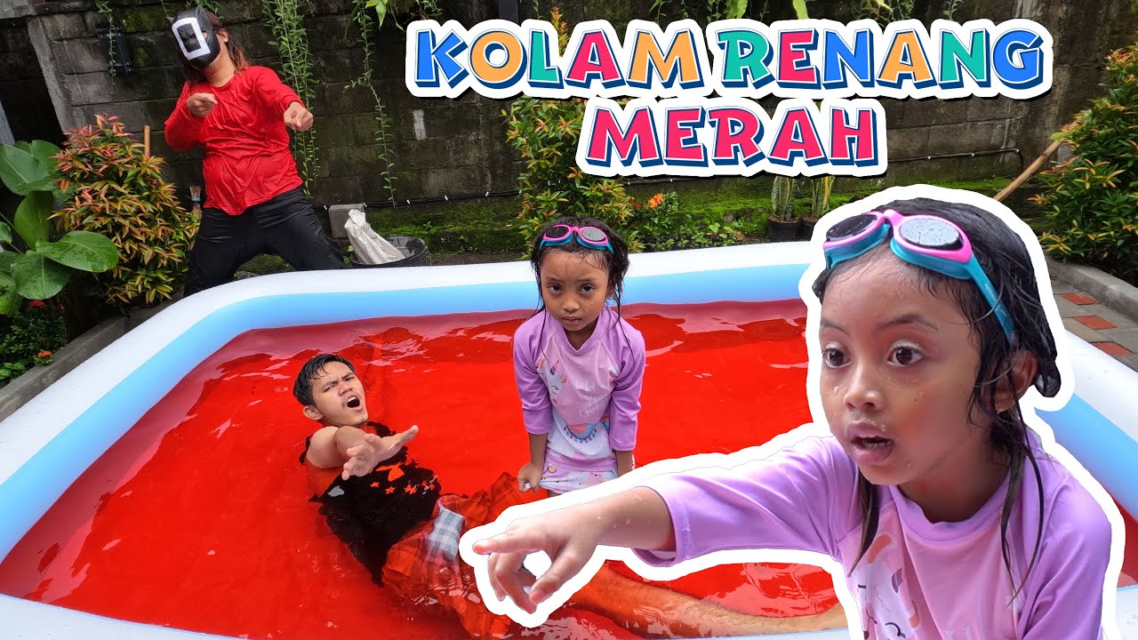 LEIKA & TOMPEL BERENANG DI KOLAM RENANG MERAH‼️ ADA PENJAGA SQUID GAME😫😫 - YouTube