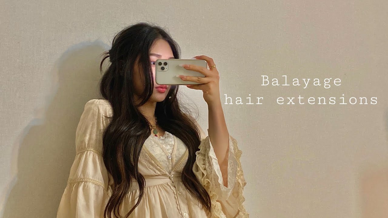 Eng촌스러운 브릿지 붙임머리는 이제 그만🙌🏻 자연스러운 발레아쥬 붙임머리 🤍 리터치하고 왔어요 붙임머리 Vlog