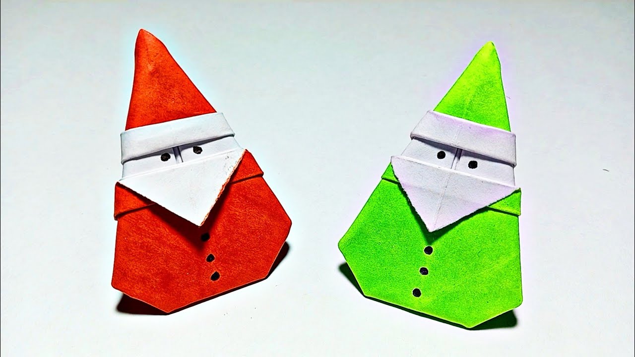 Santa claus Christmas origami - Easy origami - How to make a paper ...