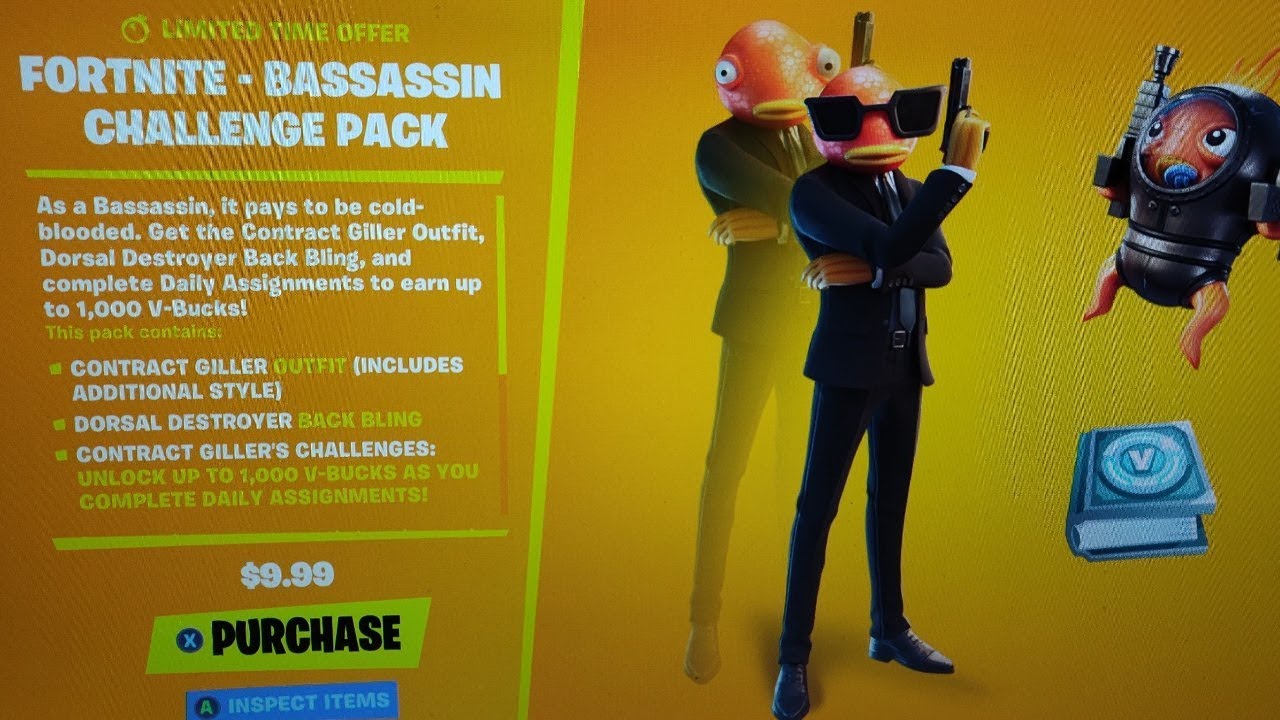 FORTNITE - BASSASSIN CHALLENGE PACK FOR $9.99 COMES WITH 1000 V-BUCKS ...