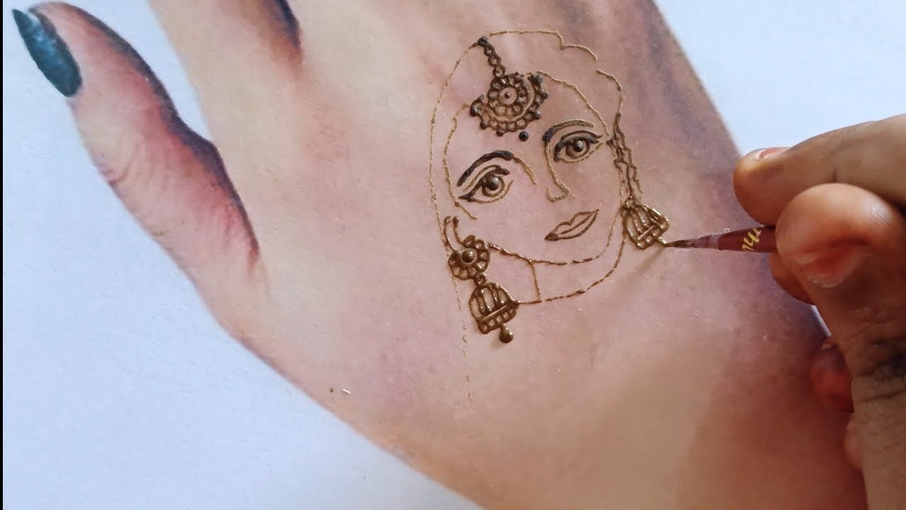 How to draw bridal face mehndi design ||bridal mehndi design||Mehandi ...