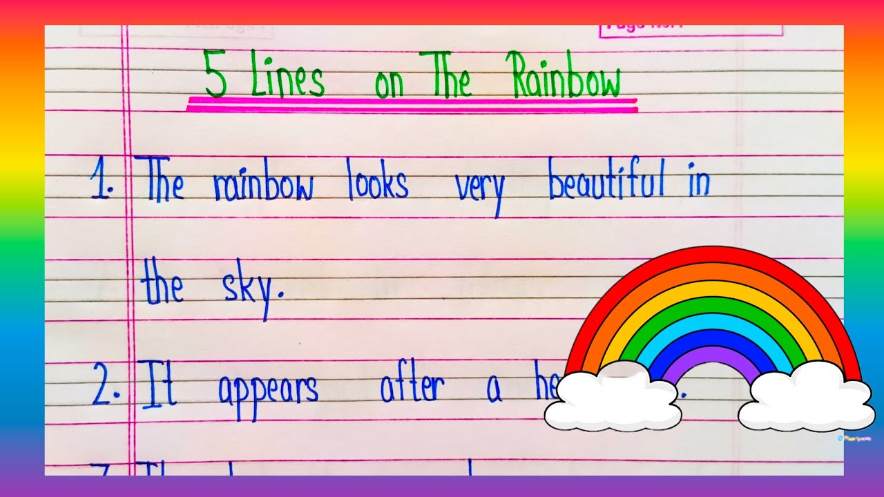 5 lines essay on The Rainbow 🌈||How to write essay on The Rainbow for ...