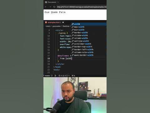 Efeito Máquina de Escrever APENAS COM CSS #css #css3 #frontend - YouTube