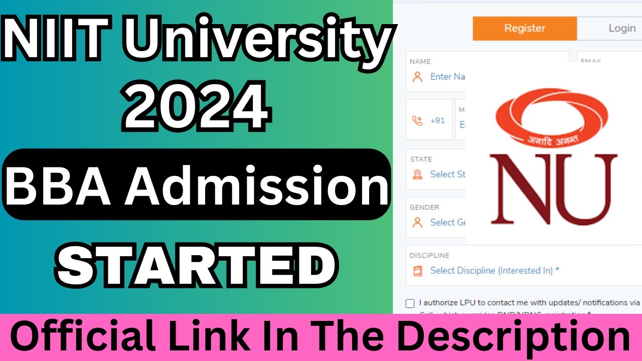 NIIT University 2024 BBA Admission (Started)-Steps To Fill NIIT ...