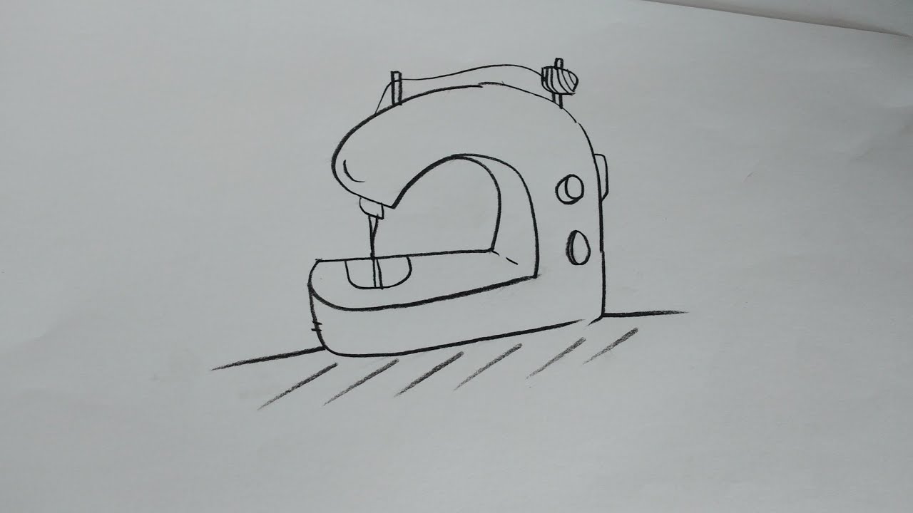 How to draw a sewing machine - YouTube