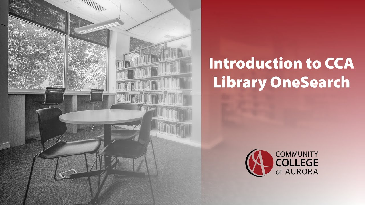Introduction to CCA Library OneSearch - YouTube