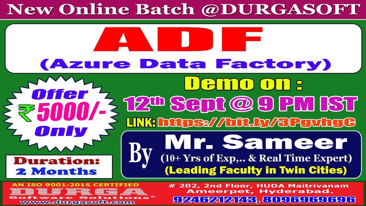 ADF (Azure Data Factory) Online Training @ DURGASOFT - YouTube