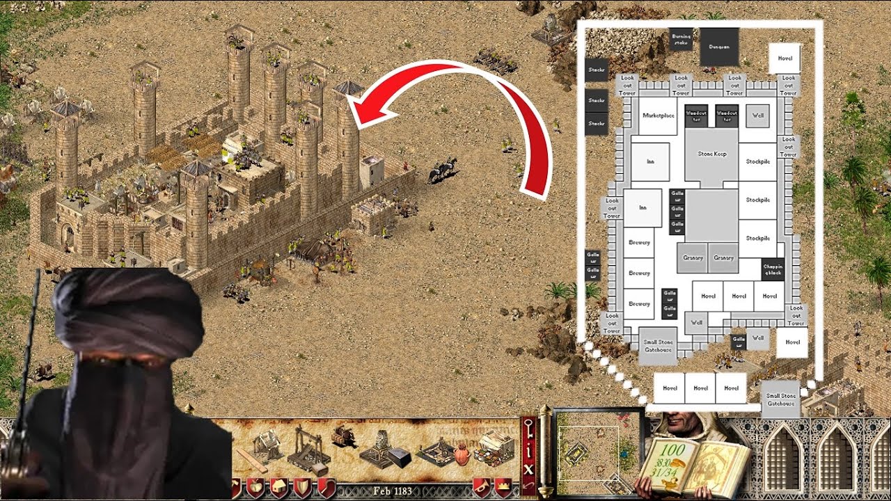 How to build Caliph's basic fire castle 🔥🏰 in Stronghold Crusader - YouTube