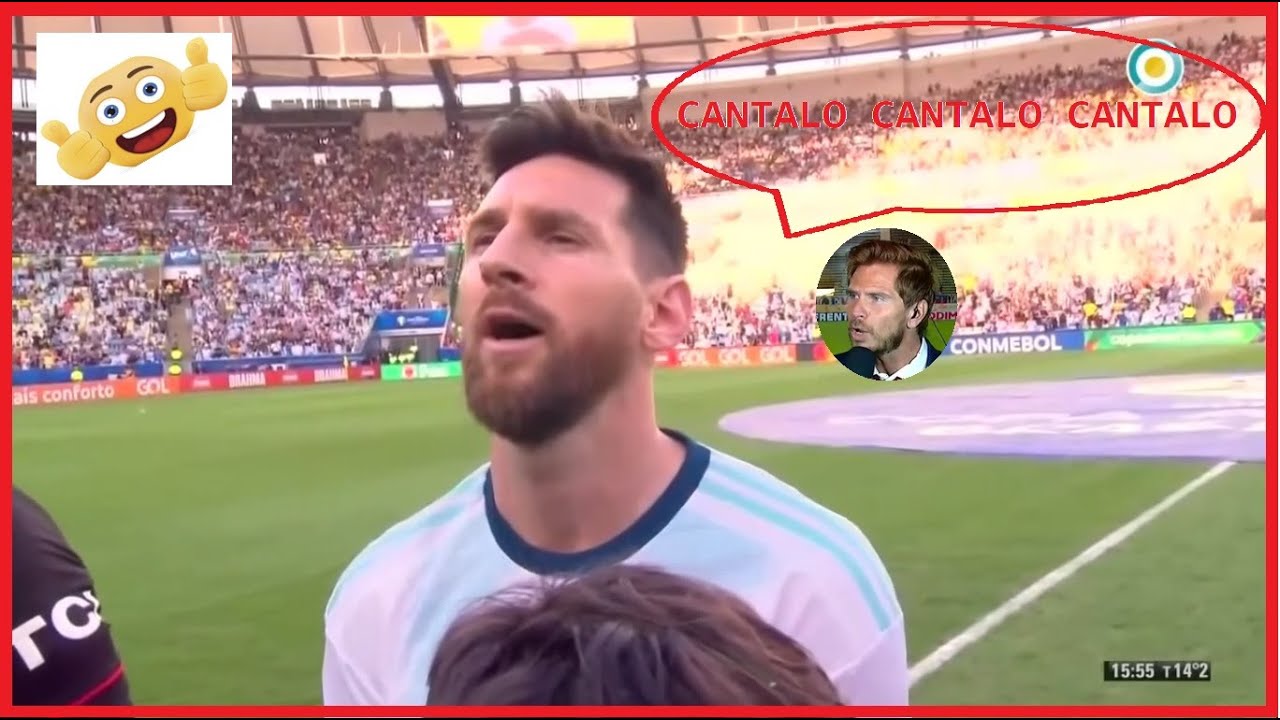 Messi cantando el Himno Argentino. Argentina Campeón de la Copa América ...