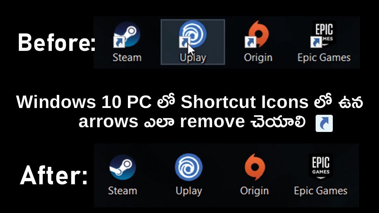 How to remove shortcut arrows on Icons in windows 10 pc in 2020 | HMS ...