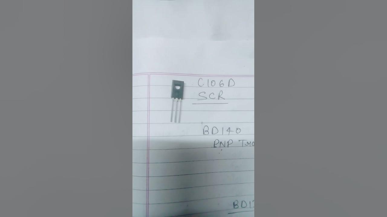C106D SCR Transistor - YouTube