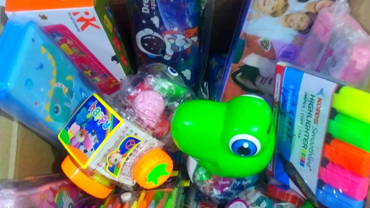 Ultimate pencil case Collection, neon colour,highliter,Clay etc. - YouTube