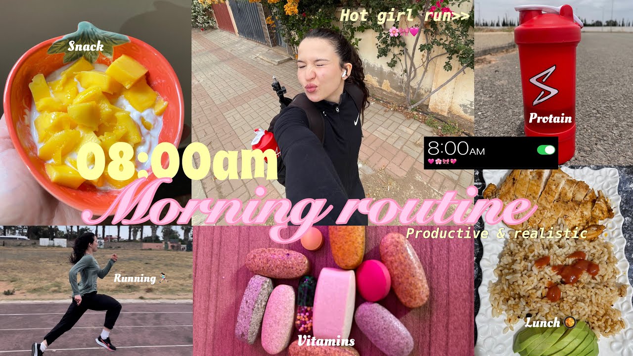 8AM“REALISTIC”MORNING ROUTINE🎀| روتيني الصباحي🏃🏻‍♀️ - YouTube