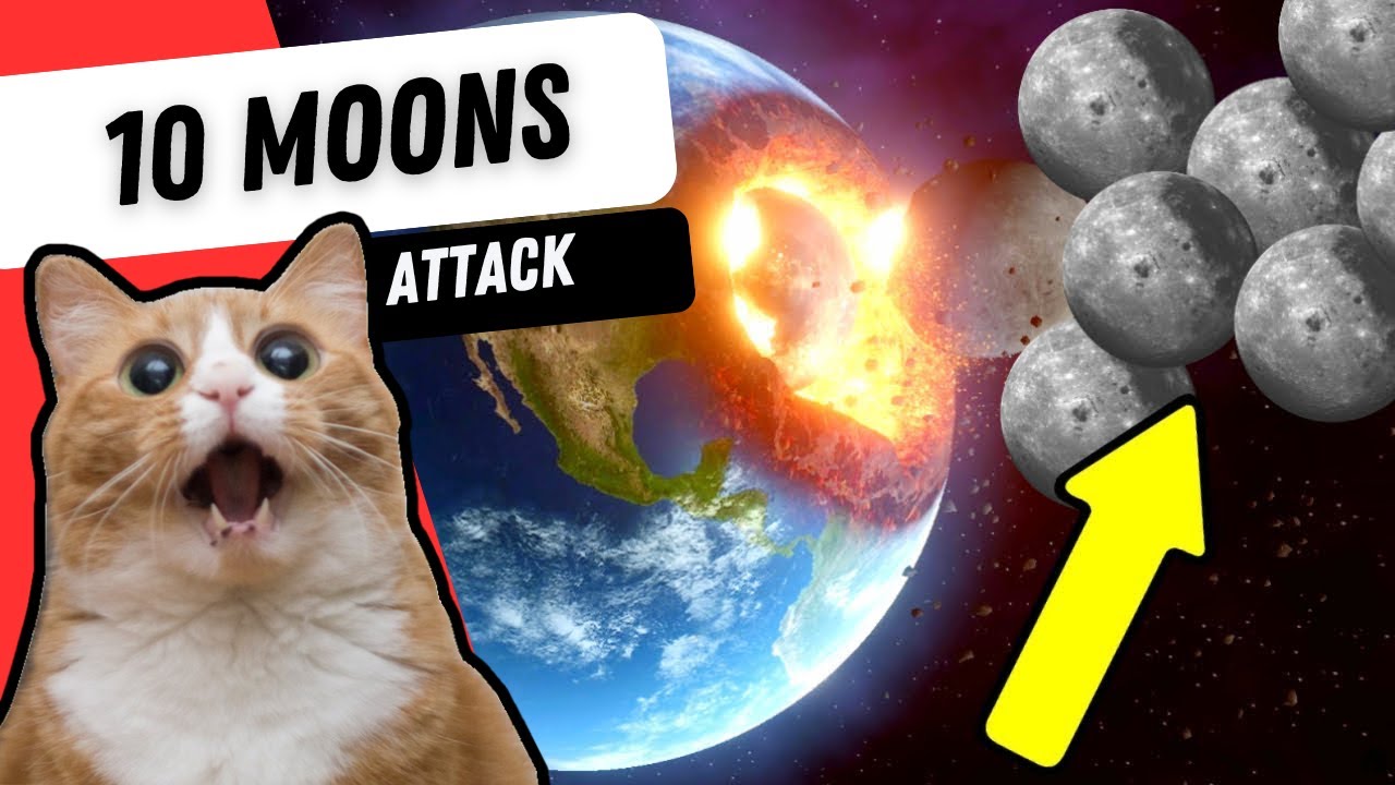 10 Moons Attack On Earth || Solar Smash - YouTube