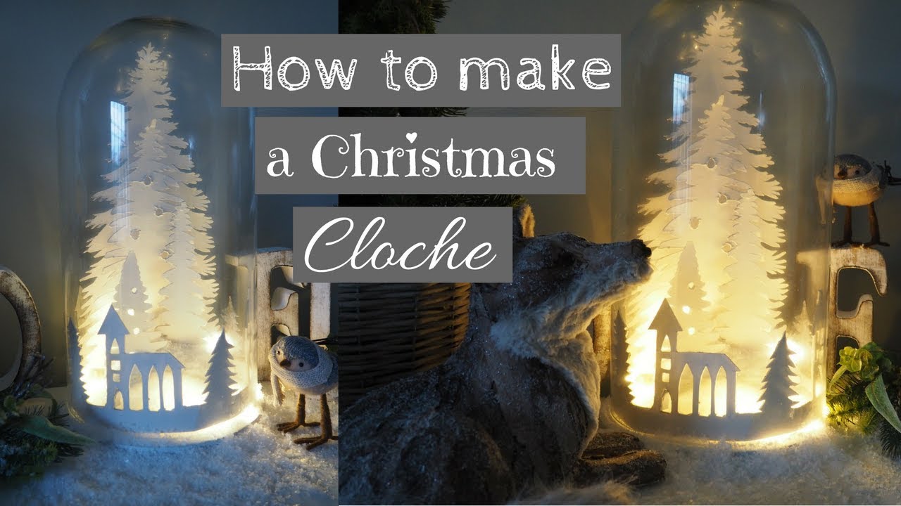 How to make a Christmas Cloche Display - YouTube