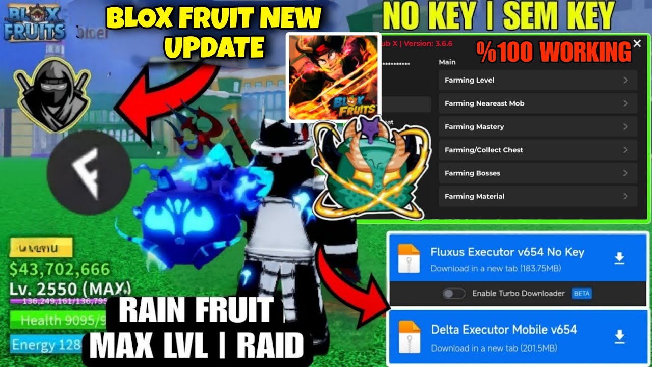 BEST Script Blox Fruit New Update No Key FRUIT RAIN , AUTO FARM & RAID ...