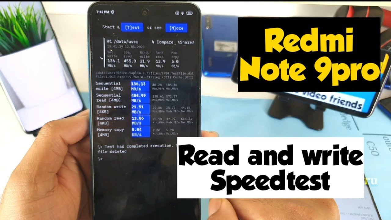 Redmi note 9pro read and write speedtest - YouTube