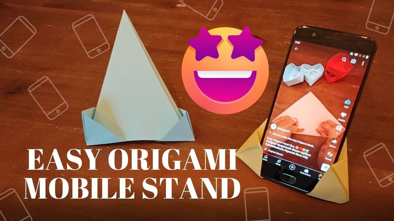Easy Origami Mobile Stand📱😍🤞💪🏽 #origami #diy #mobile #stand # ...