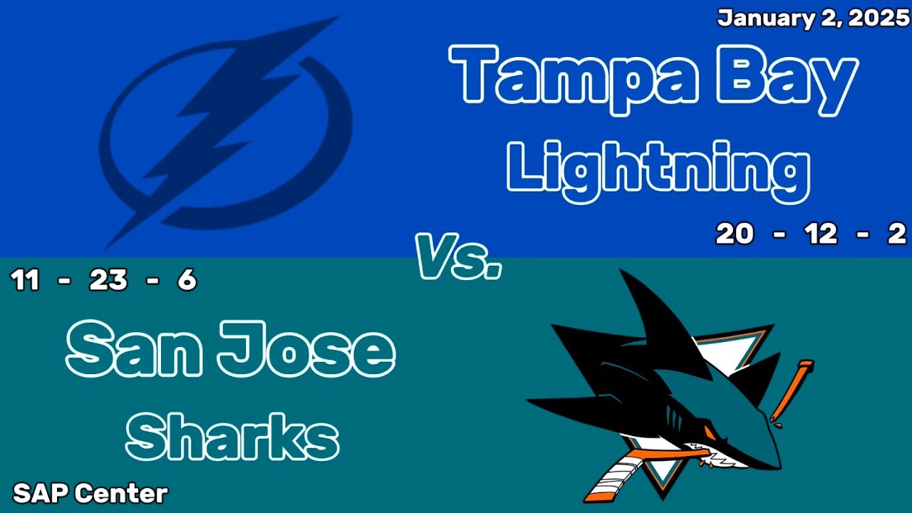 Tampa Bay Lightning vs San Jose Sharks | January 2, 2025 | All Goals ...