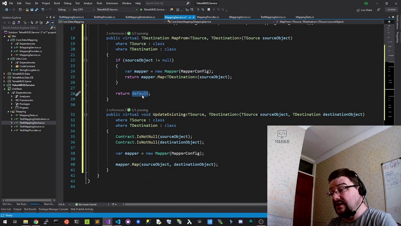 Telnet MUD: 3 - Mapping and IoC/DI + unit tests - YouTube