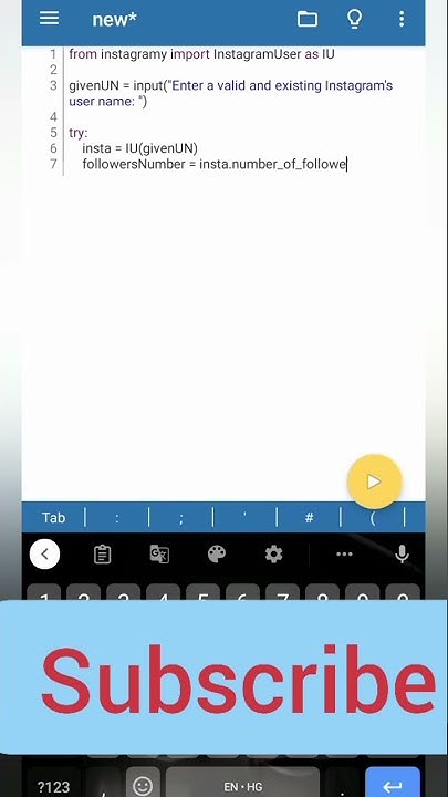 Get Instagram Account Information Using Python Instagram And Python Pydroid3 Python Youtube