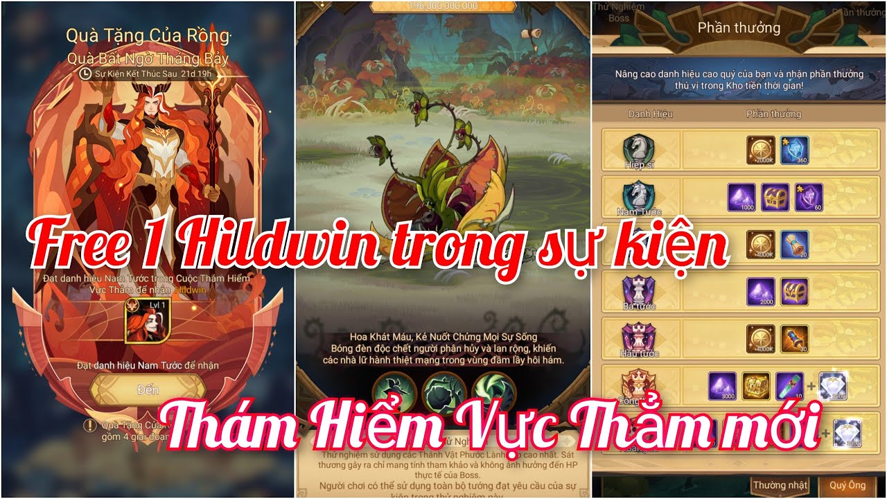 Afk Arena | Lilith lại tặng Free 1 Hildwin trong sự kiện Thám Hiểm Vực ...
