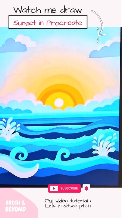 Watch Me Draw This Sunset Ocean Scene in Procreate #procreate # ...