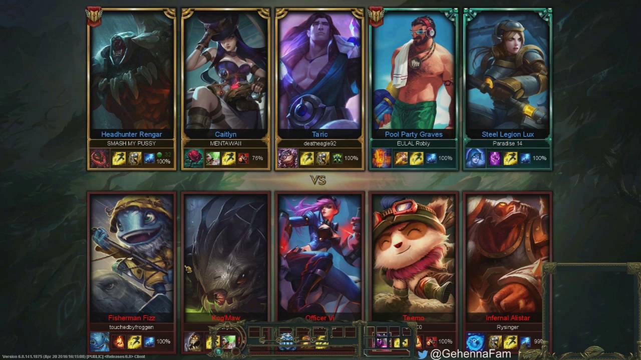 Gehenna | Game Highlights #3 | Rengar vs Teemo Top | Patch 6.8 - YouTube