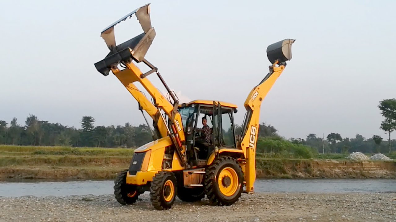 Fun-JCB 3DX Going Extremely Severe Multiple Stunts-Loading Soil ...