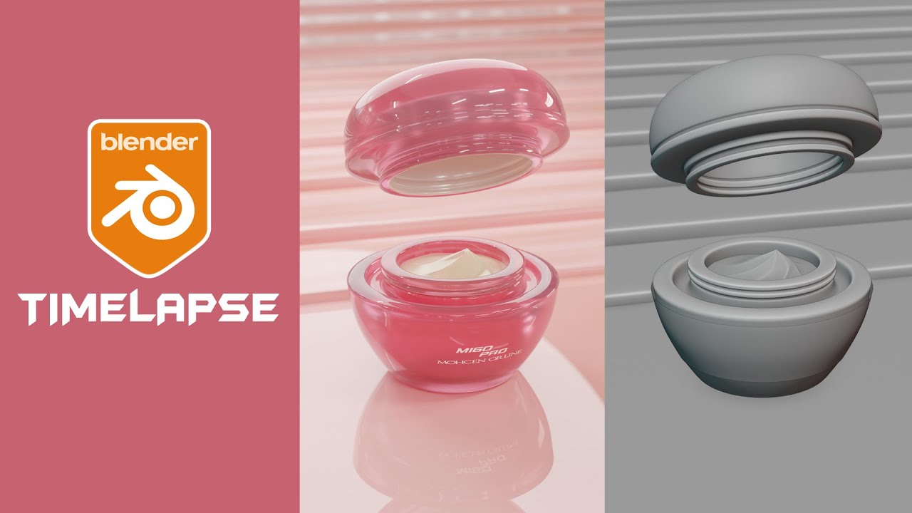 Product animation using blender - Moisturizing cream - Timelapse - YouTube