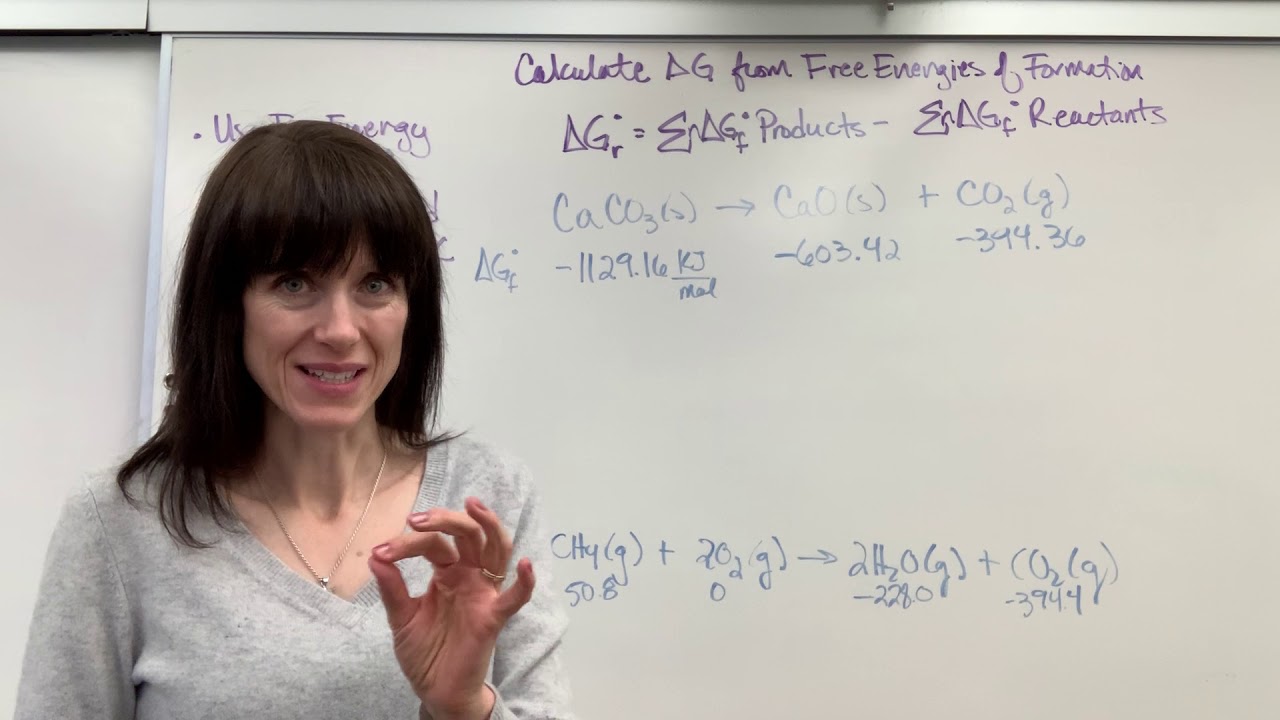 Calculate Free Energy G from Free Energies of Formation - YouTube