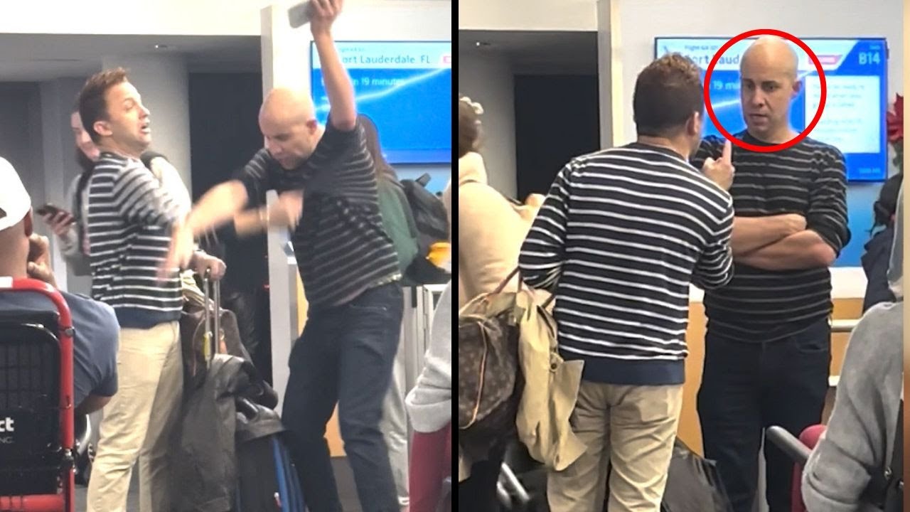 Gay Couple Has Explosive Fight At The Airport Youtube