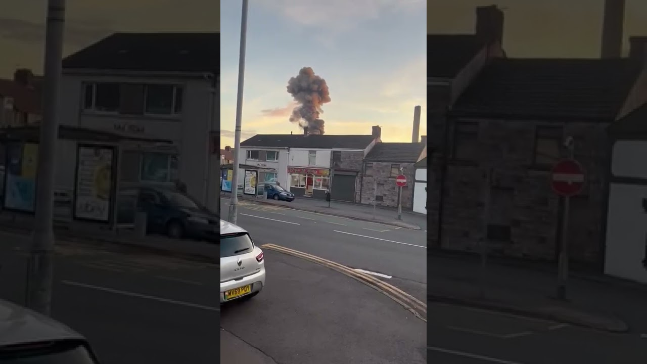 Massive explosion steel works fire hit metal - YouTube