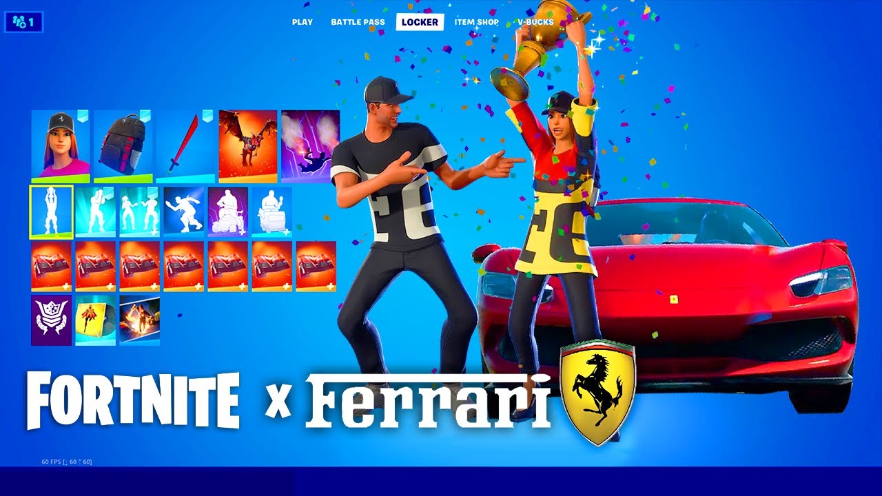 Fortnite x Ferrari Update: Trailer and Skins showcase! (Ferrari Bundle ...
