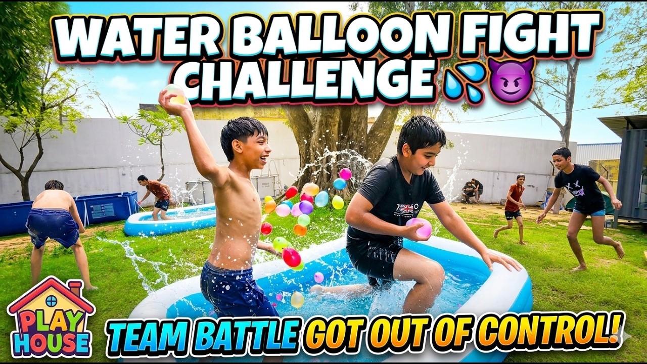 500 Water Balloon Fight Challenge 💦😈 | Team Battle Got Out of Control ...