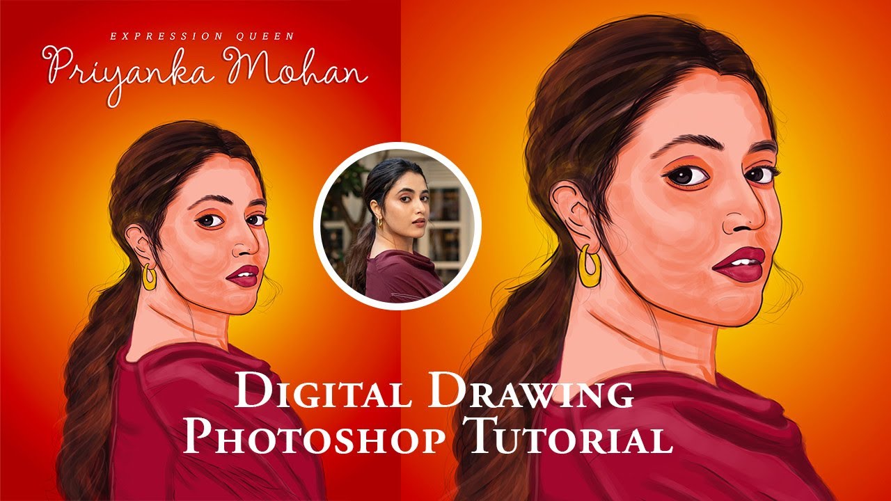 Digital Drawing In Photoshop Tutorial Part-1 Repeat Creation Work - YouTube