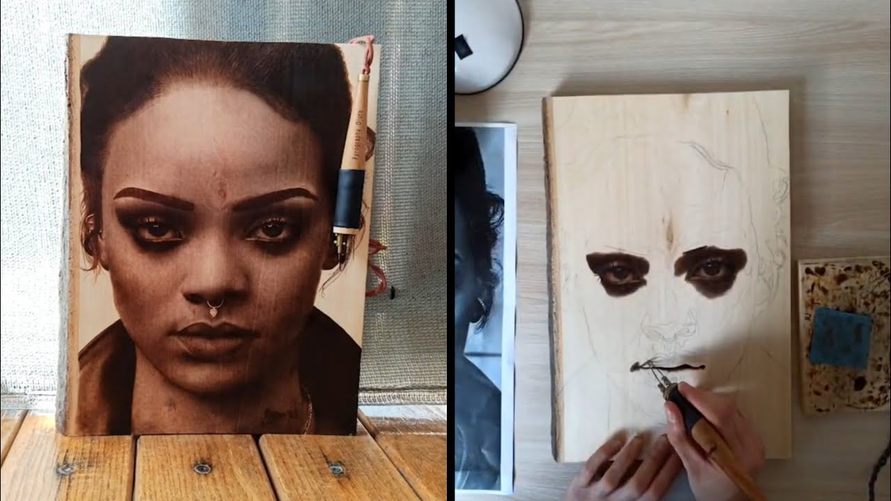 Artist Uses Wood-Burning Technique to Create Portrait of Celebrity on ...