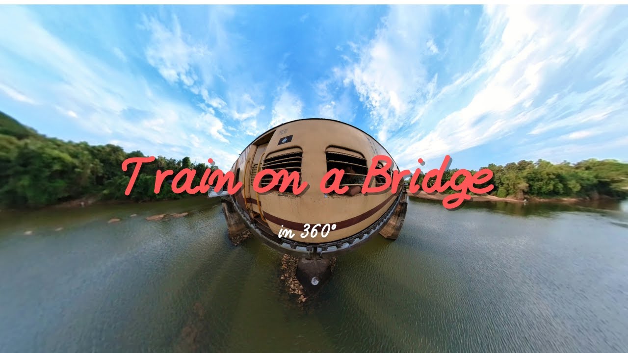 360° View of a Train on a Scenic Railway Bridge | Shot on Insta360 One ...